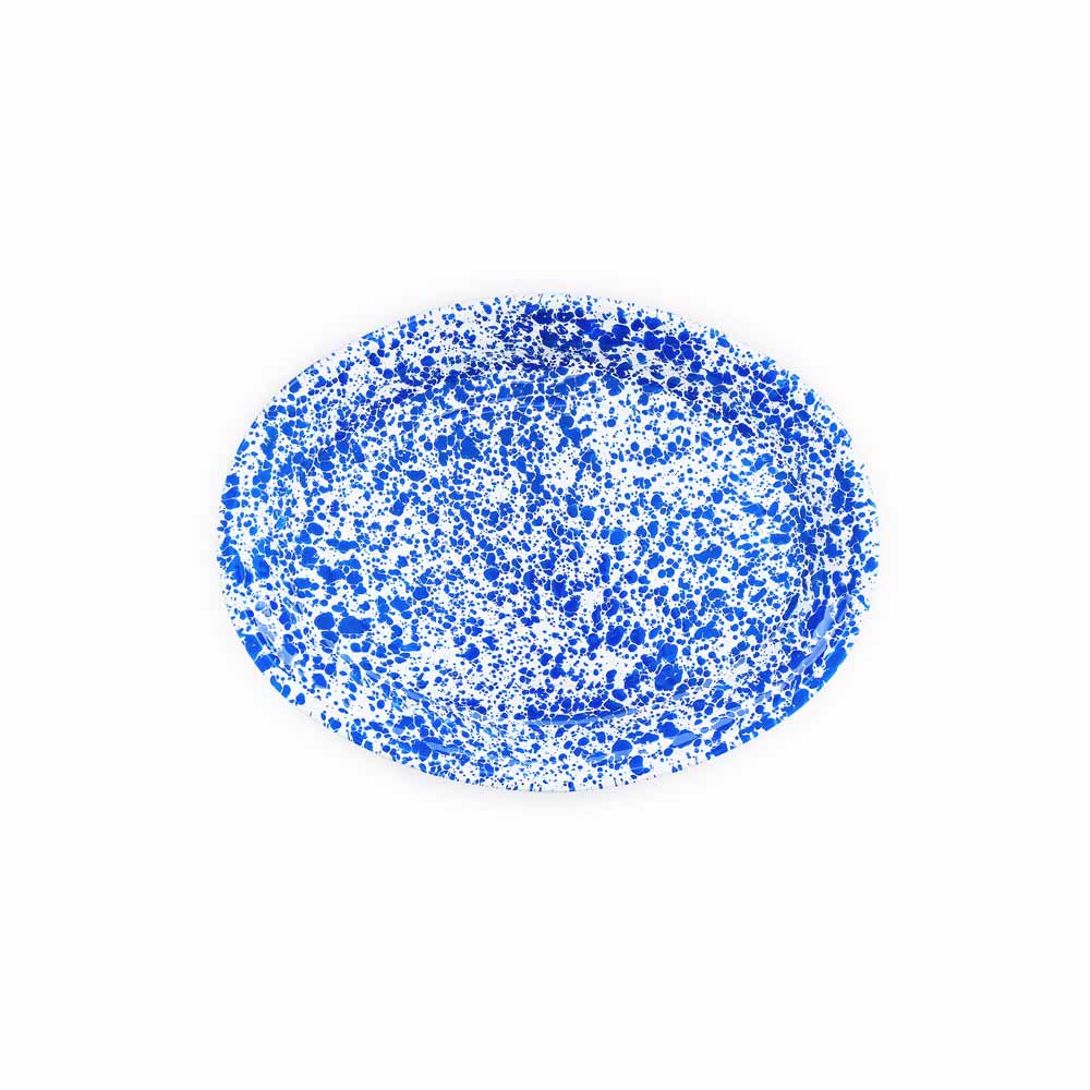 Splatter Enamelware Oval Platter: Blue Splatter – The Honey Shack, LLC
